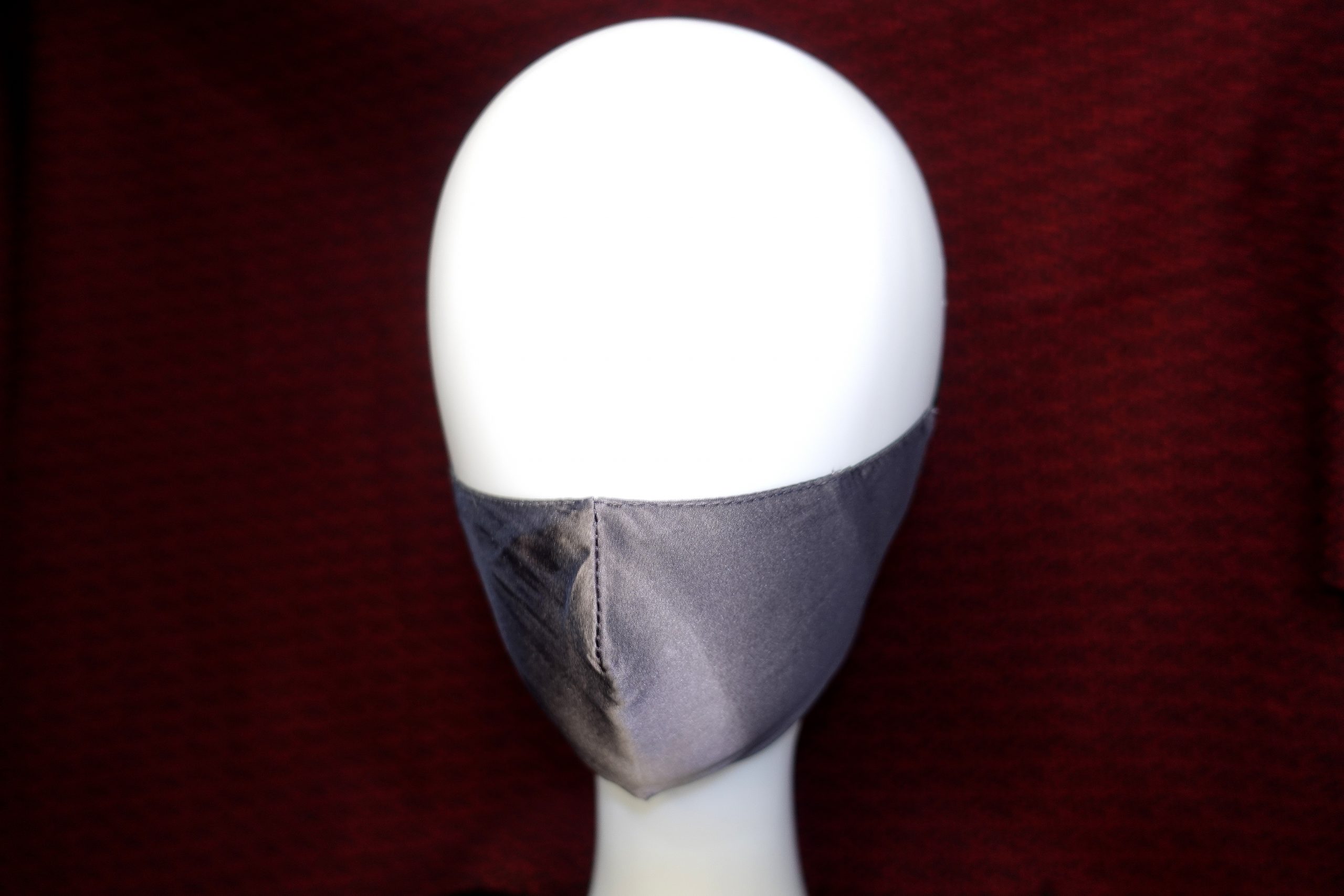 Dark Grey Face Mask – Three layer with filter pocket – Indigo Silks